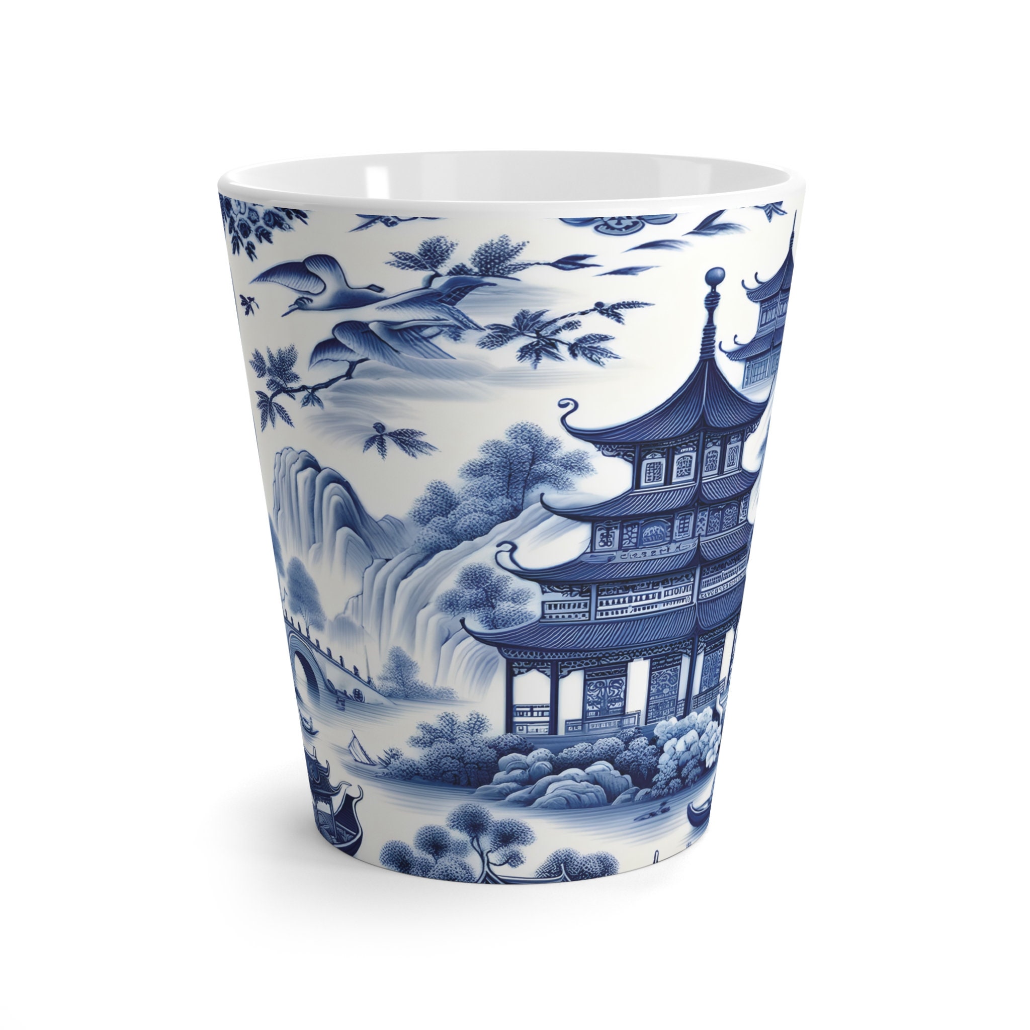 Blue Willow Cup, Vintage Blue Willow Inspired Pattern, Blue Willow Mug ...