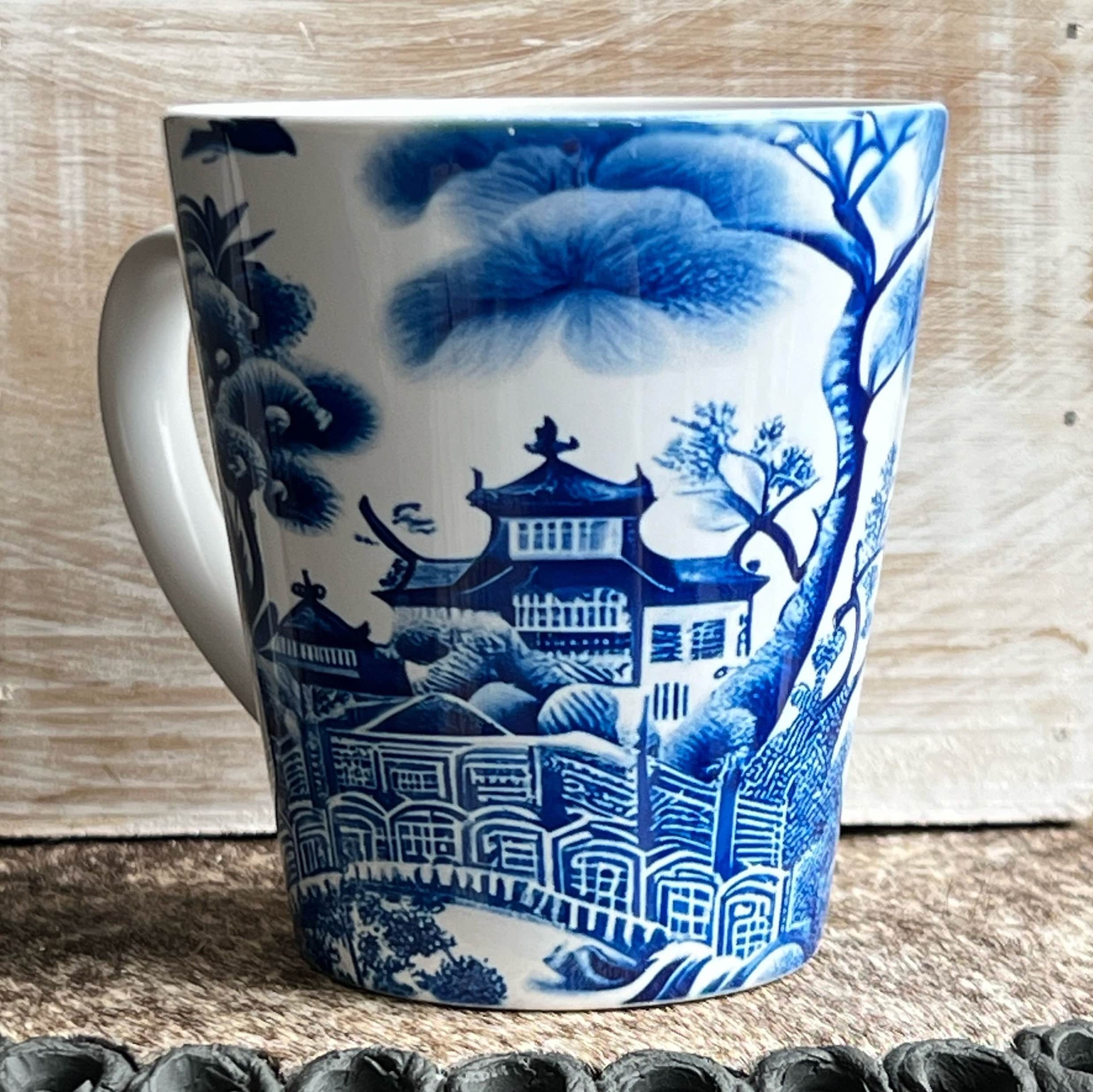 Blue Willow Cup, Vintage Blue Willow Inspired Pattern, Blue Willow Mug ...