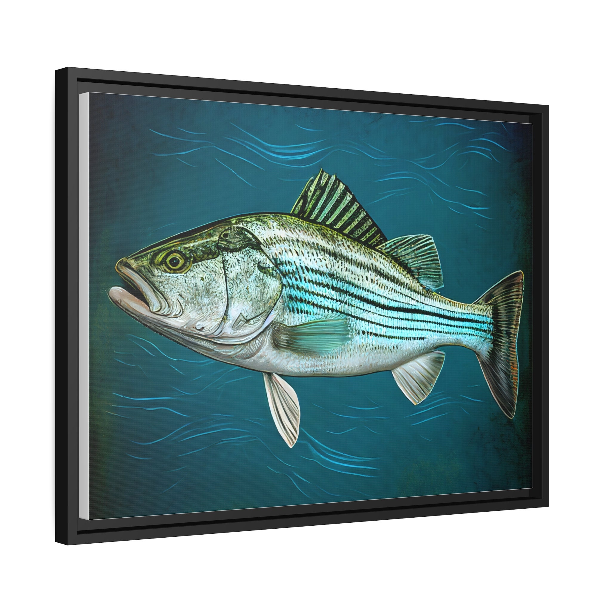 Striped Bass on Canvas, Striped Bass Art, Fishing Gift, Fishing Art ...