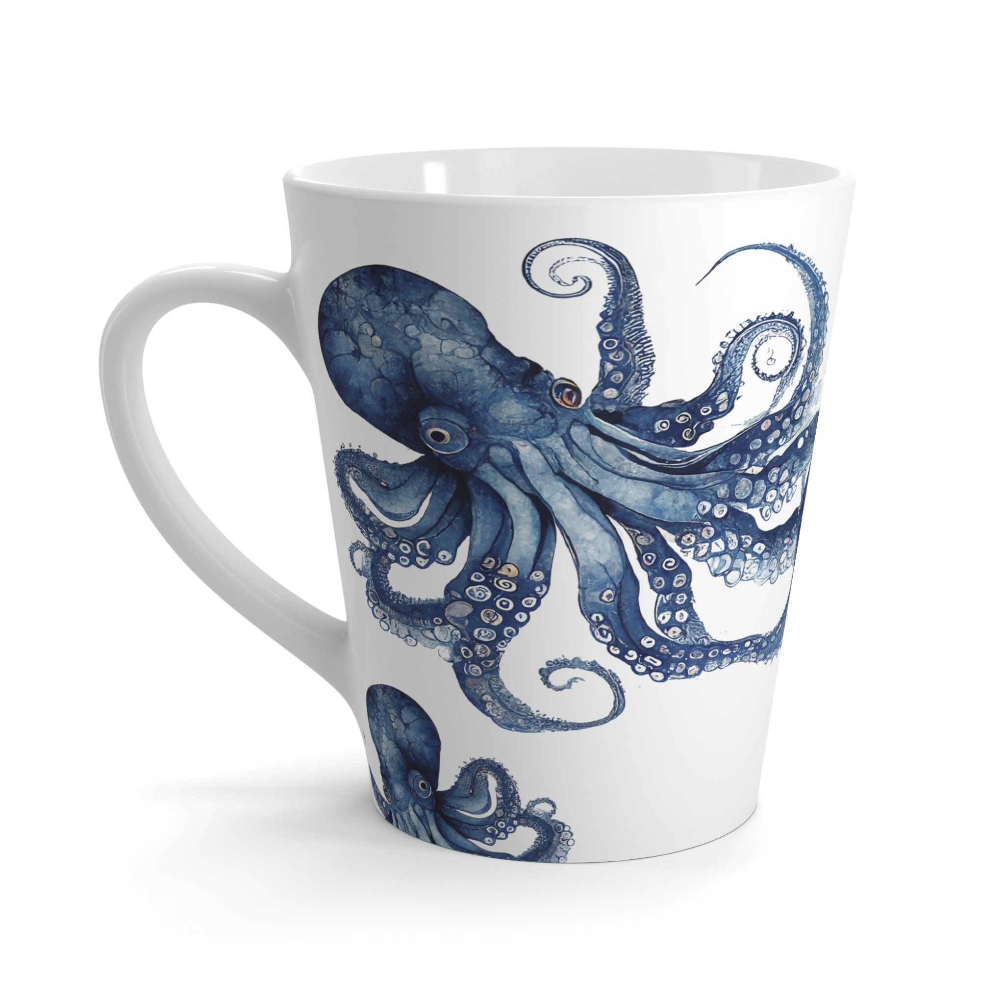 Blue Octopus Coffee Mug Striking Design, High-quality Ceramic Material ...