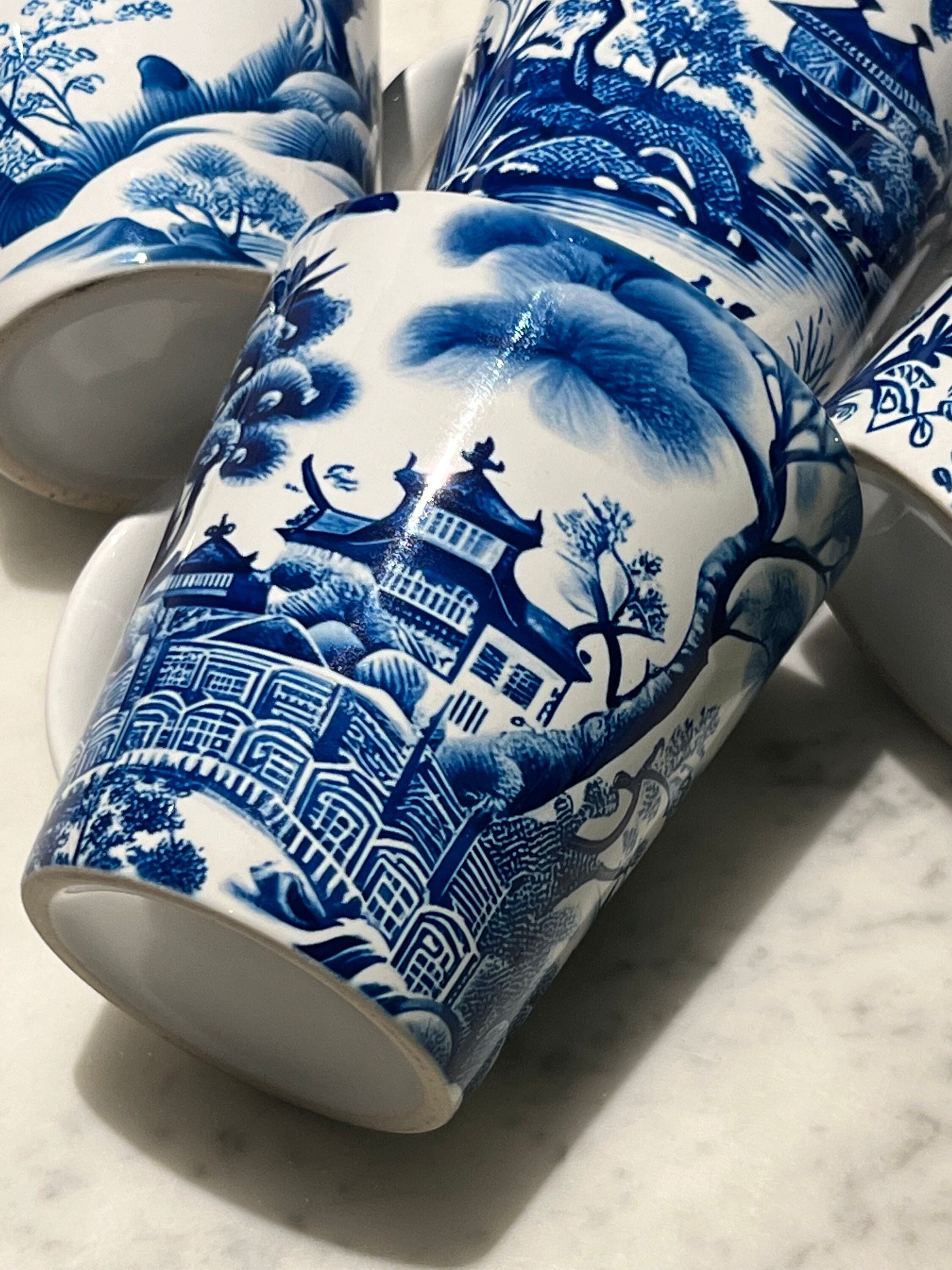 Blue Willow Cup, Vintage Blue Willow Inspired Pattern, Blue Willow Mug ...