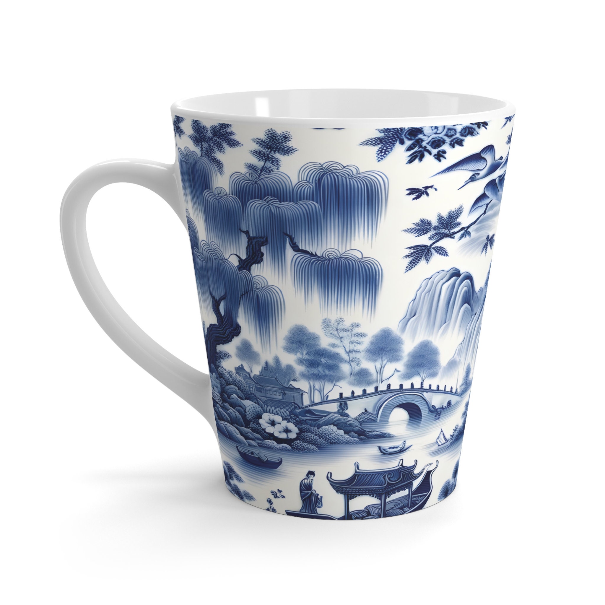 Blue Willow Cup, Vintage Blue Willow Inspired Pattern, Blue Willow Mug ...