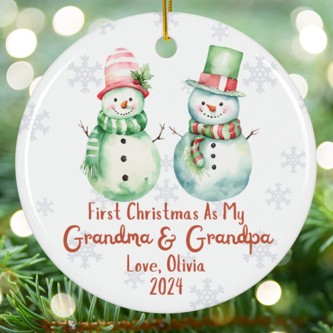 Personalized Grandparents First Christmas Ornament, Custom Keepsake ...