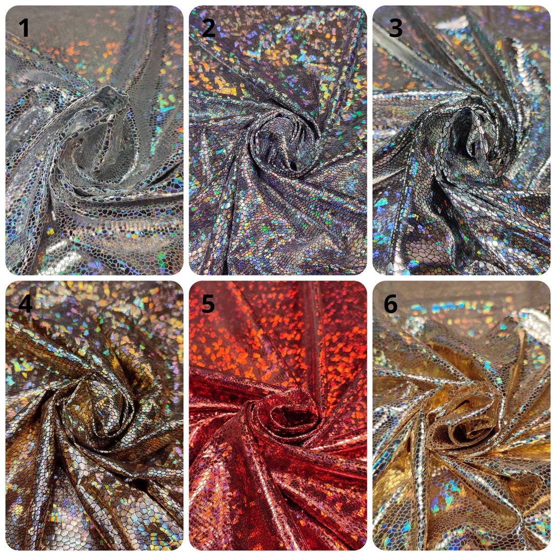 Holographic Snake Skin Fabric Two Way Stretch - Etsy