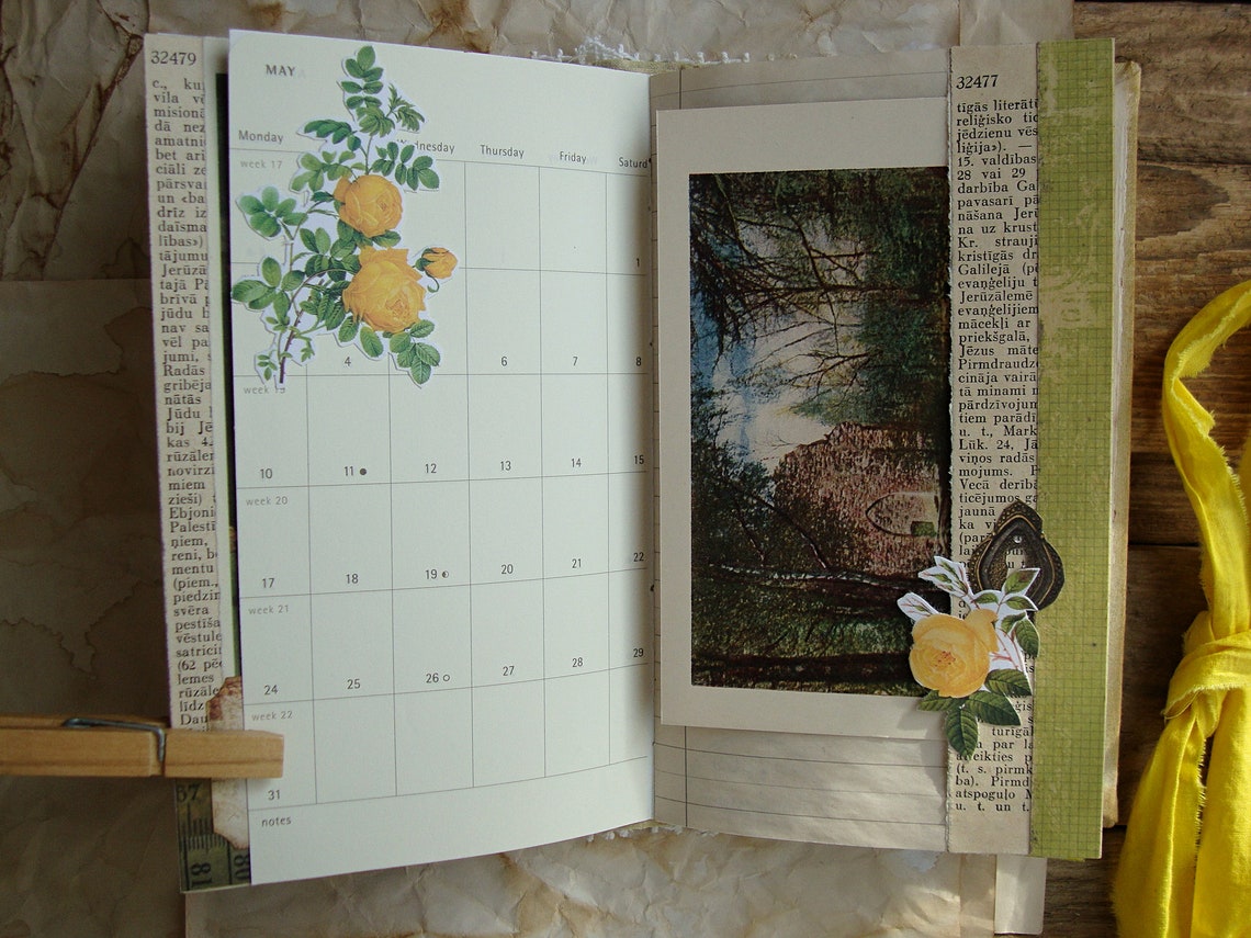 Spring Themed Junk Journal Hard Cover Handmade Junk Book - Etsy
