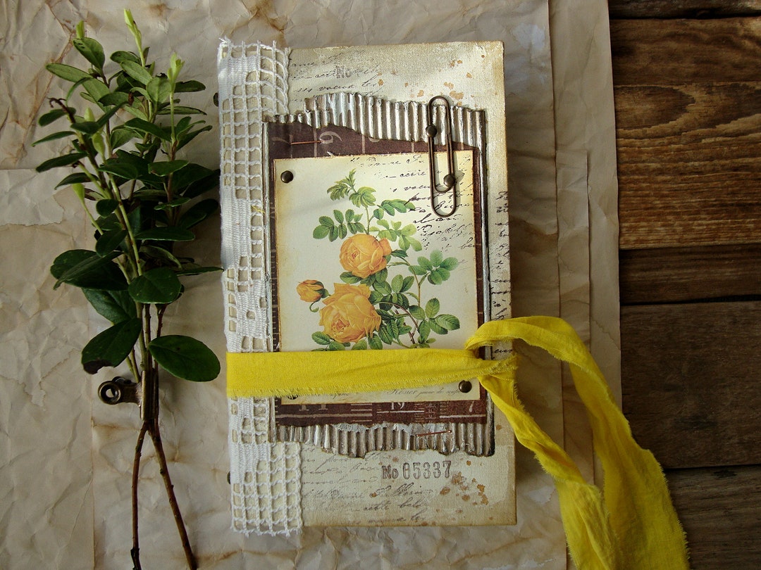 Spring Themed Junk Journal Hard Cover Handmade Junk Book - Etsy