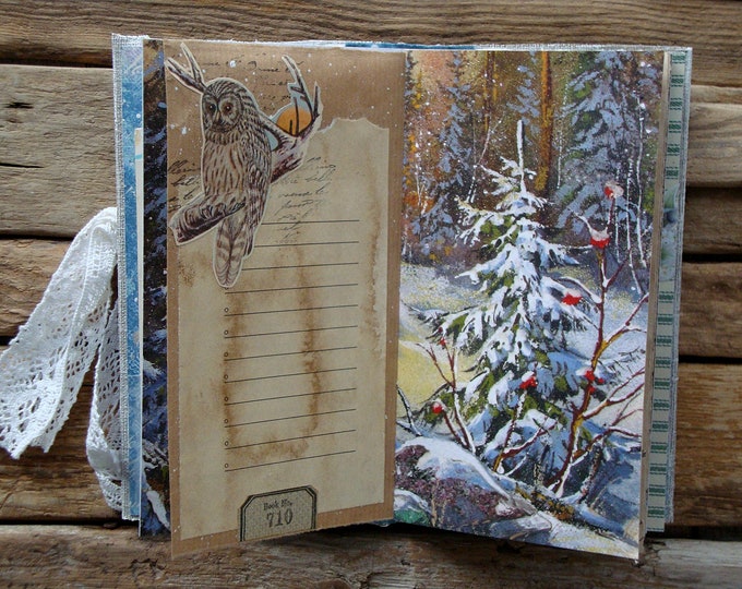 Winter Themed Junk Journal, Handmade Junk Book, Journal for Gift - Etsy