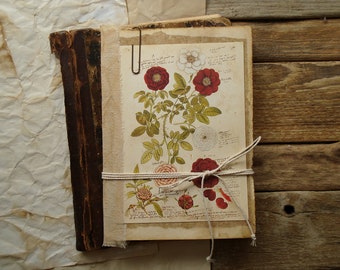 Botanical Themed Junk Journal, Flowers and Birds Handmade Journal - Etsy
