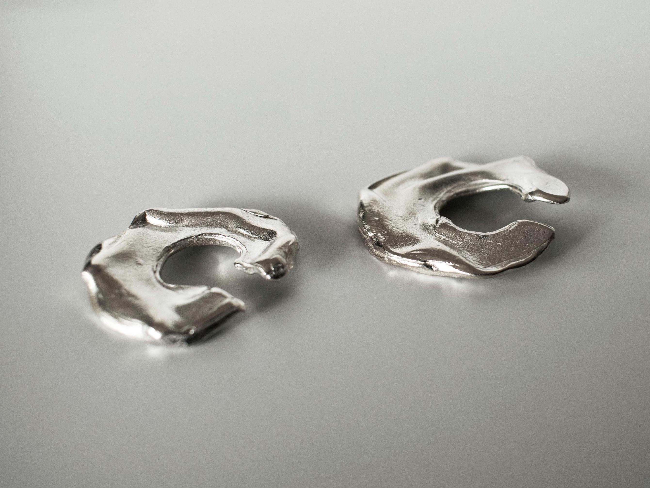 Disk Silver Ear Cuff – Bold Statement Solid Sterling Silver Cuff, Large ...