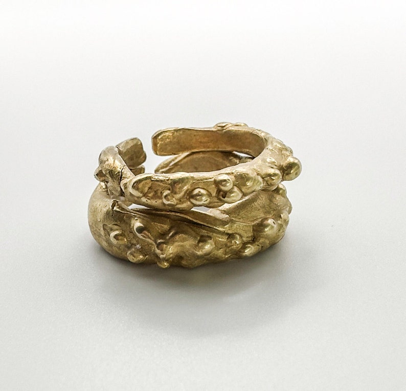 Hand Carved Bronze Stacking Ring Set - Modern Band Rings - Etsy