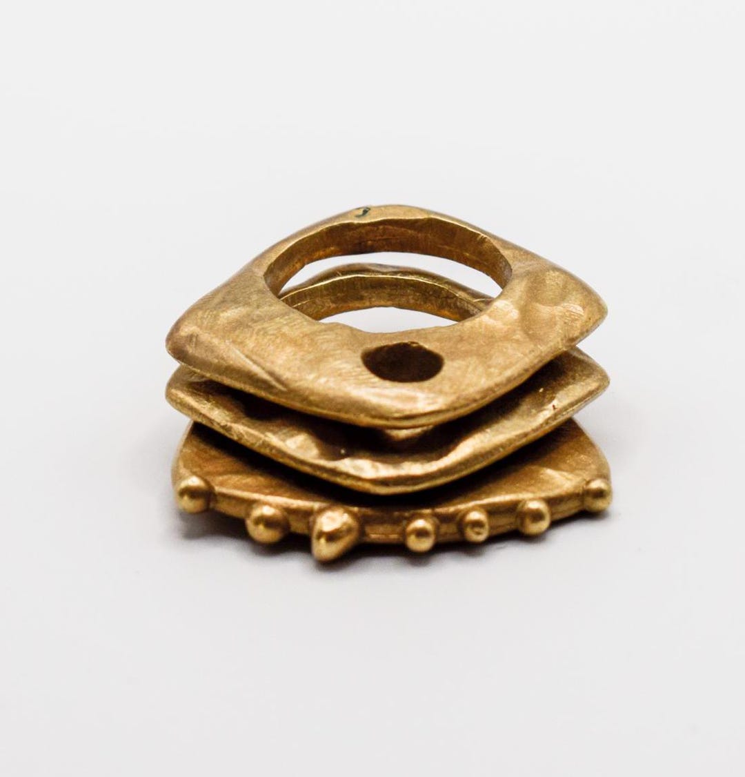 Set of Three Stack Rings, Solid Bronze Rings, Minimalist Jewelry, Boho ...