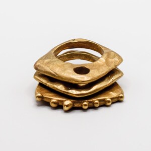 Set of Three Stack Rings, Solid Bronze Rings, Minimalist Jewelry, Boho ...