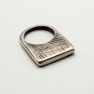 Large Square Silver Ring, Geometric Chunky Sterling Silver Women Ring ...