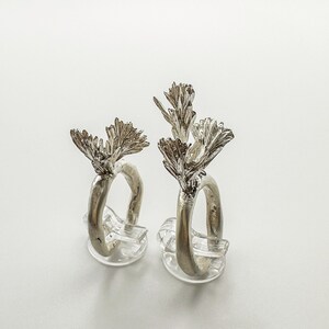 Silver Leaf Rings, Two Stackable Silver Rings, Nature Inspired Silver ...