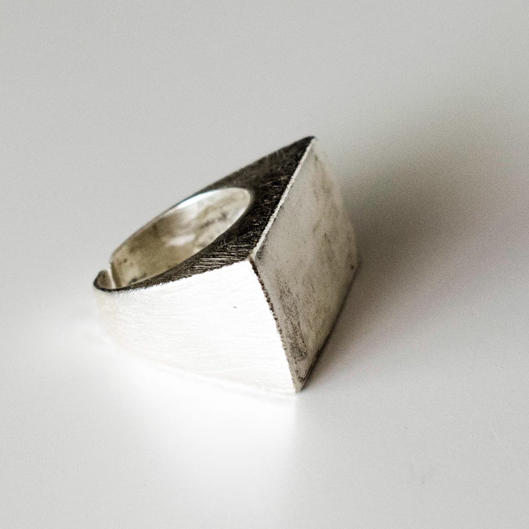 Handmade Sterling Silver Square Signet Ring – Contemporary Unisex ...