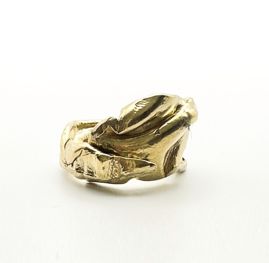 Bronze Irregular Ring, Crumble Ring, Wrap Ring, Minimalist Ring, Wide ...