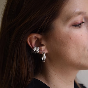 Handmade Sterling Silver Ear Cuff: Textured No Piercing Jewelry - Etsy