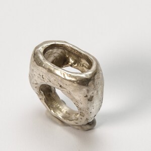 Large Contemporary Art Ring, Statement Ring, Geometric Ring, Organic ...