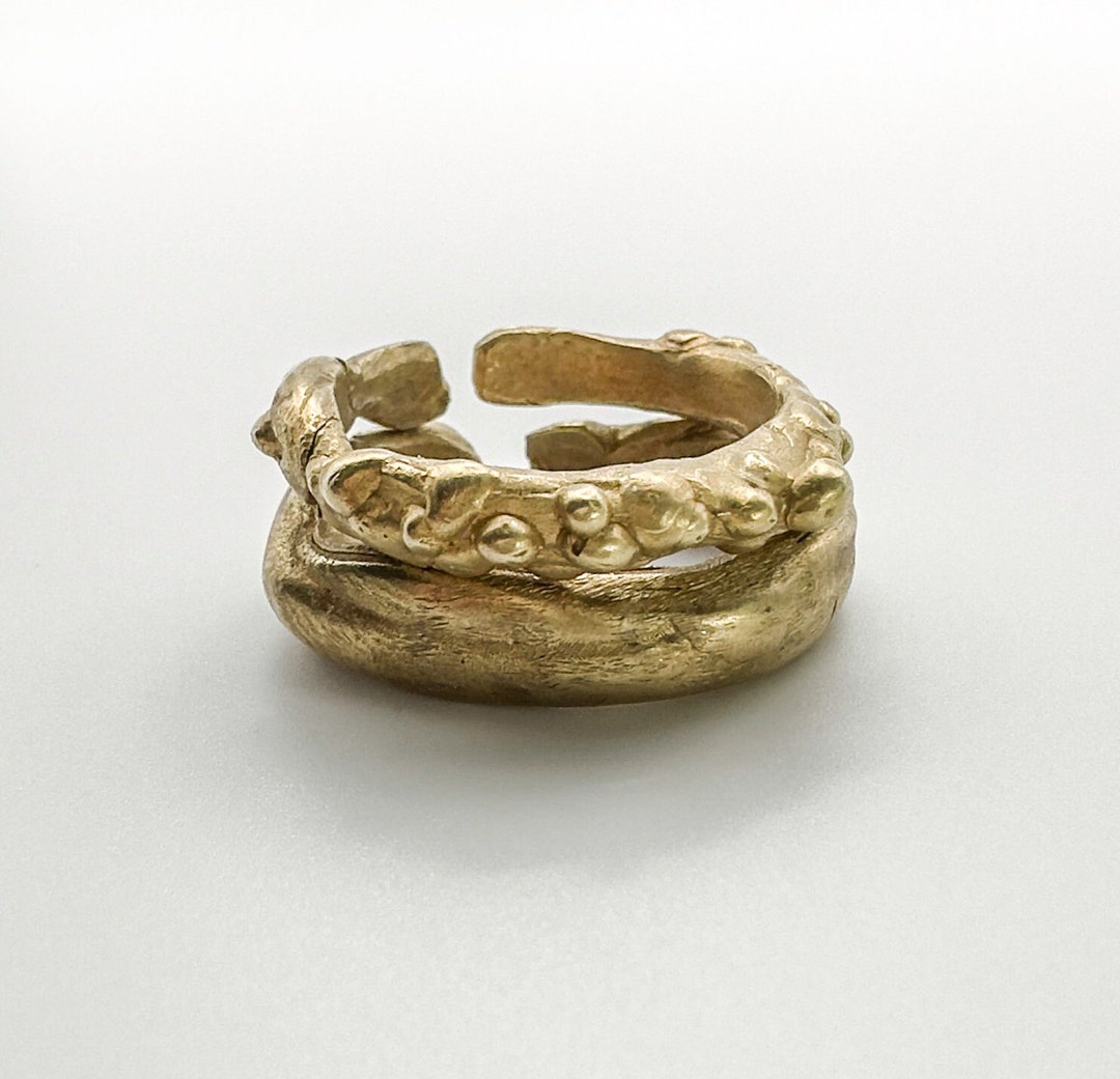Band Bronze Rings, Stacking Ring Set, Bubble Ring, Stacking Rings, Modern Band Ring, Bronze ...
