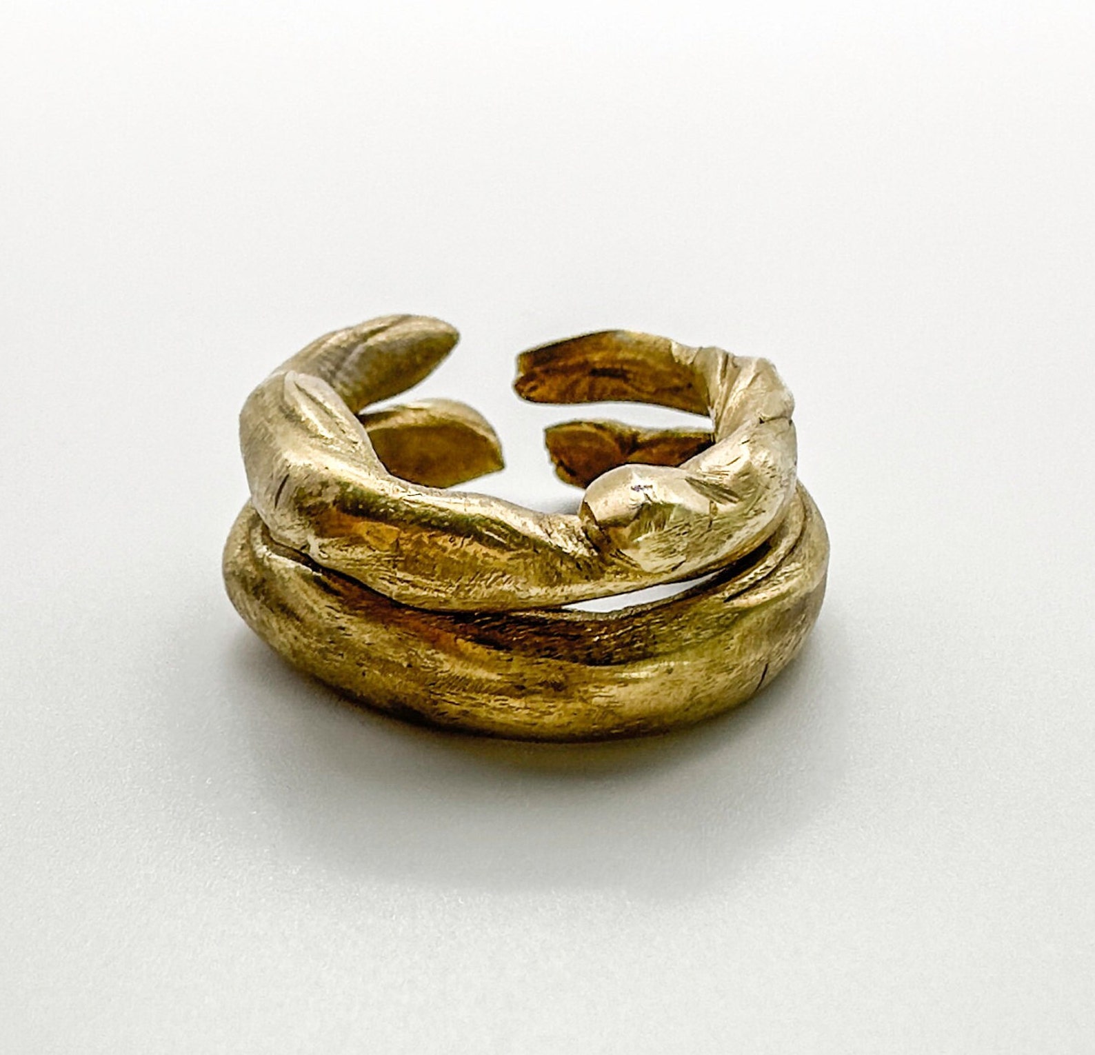 Hand Carved Bronze Stacking Ring Set - Modern Band Rings - Etsy