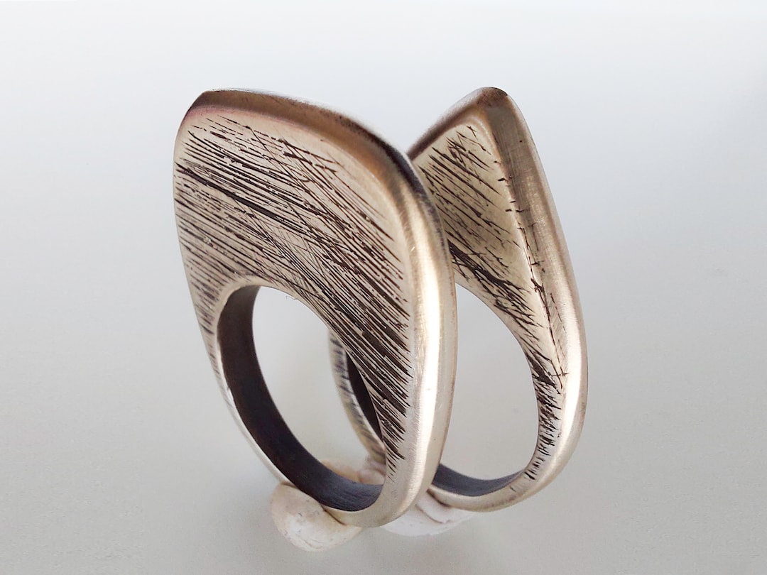 Geometric Sterling Silver Stacking Rings - Abstract Minimalist Set - Etsy