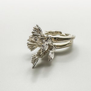 Silver Leaf Rings, Two Stackable Silver Rings, Nature Inspired Silver ...