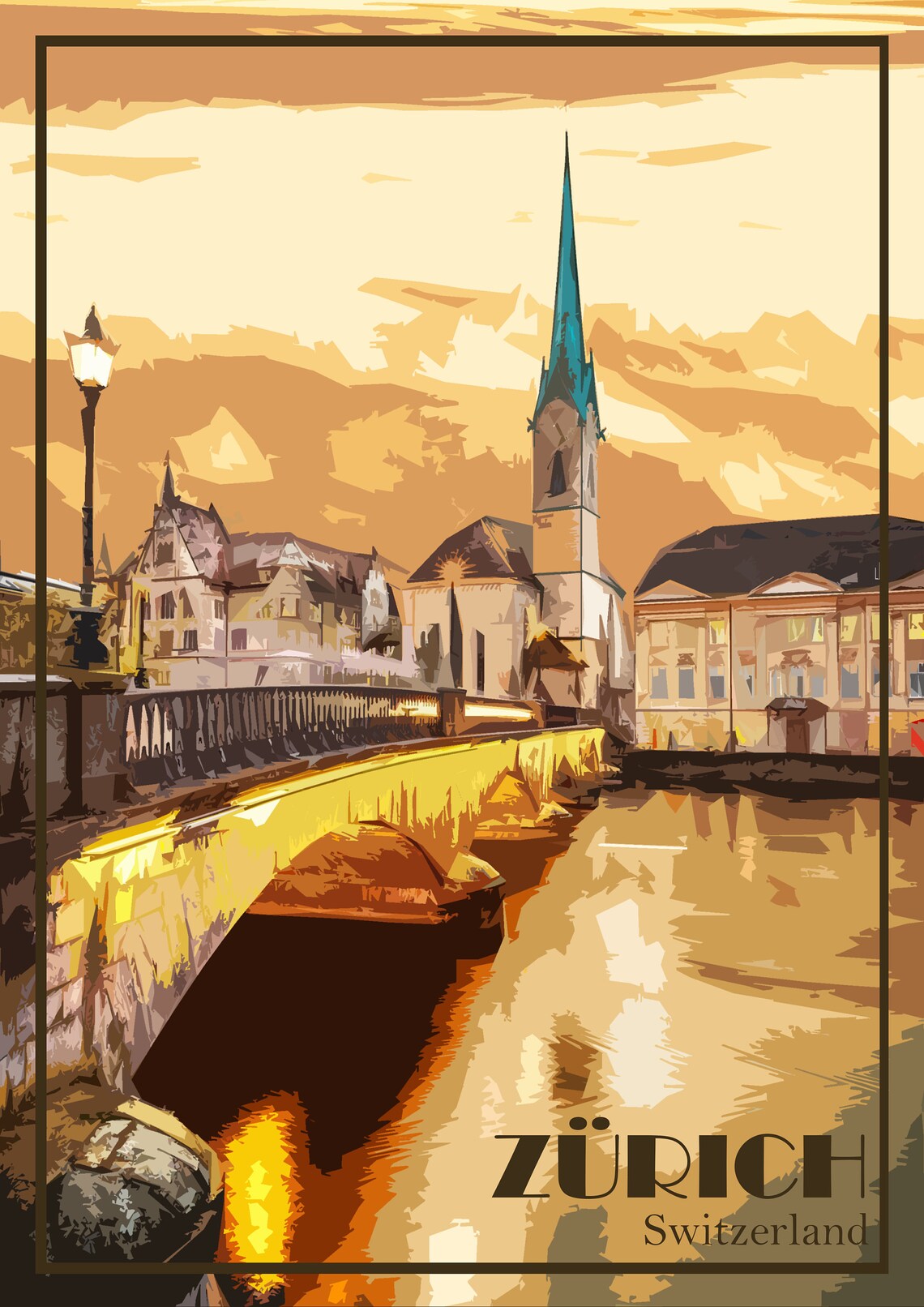 Zurich Print Poster Switzerland Canvas Artwork Picture Holiday - Etsy