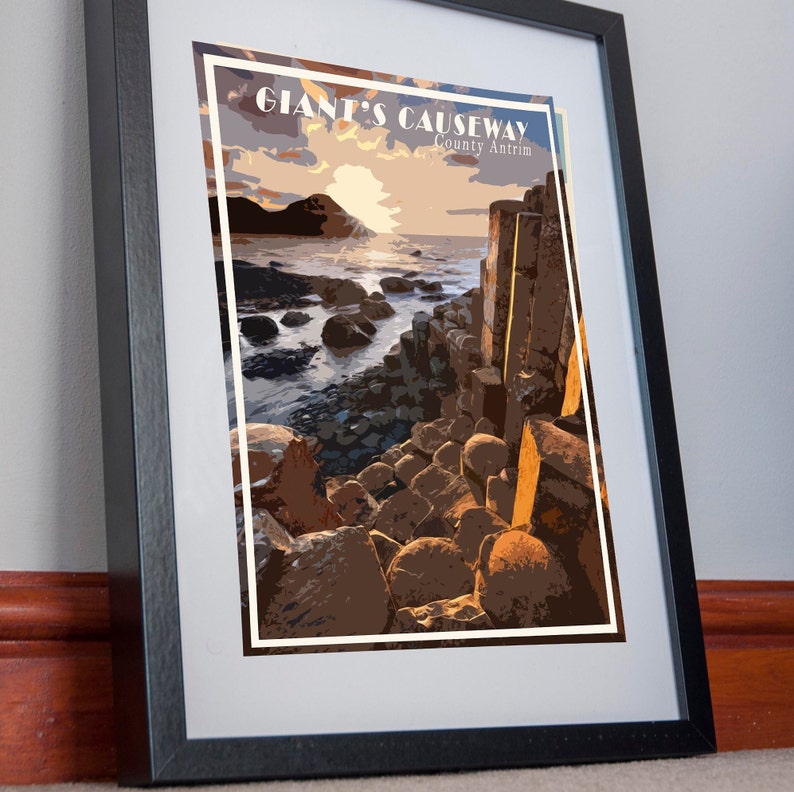 Giants Causeway Print Poster Canvas Antrim Ireland UK Artwork Giant's ...