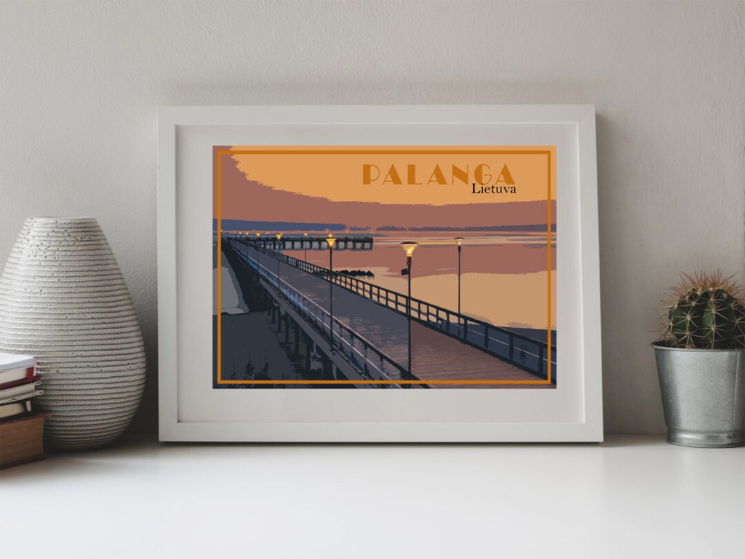 Palanga Print Poster Canvas Lithuania Print Palanga Bridge Vintage ...