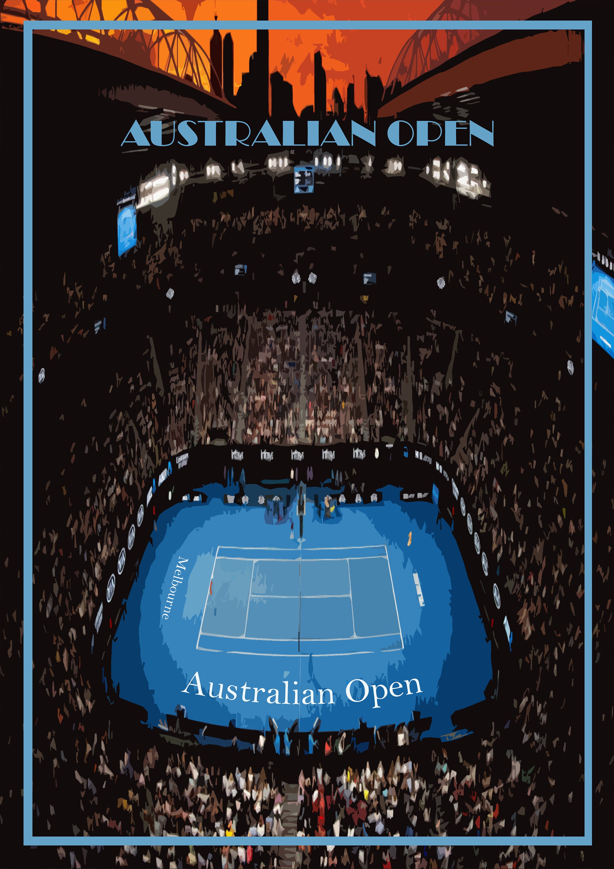 Australian Open Print Tennis Australia Poster Canvas Rod Laver Arena ...