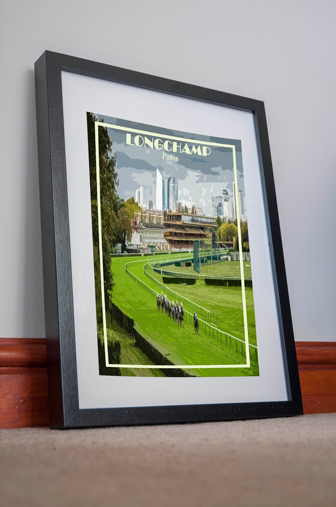 Longchamp Print Canvas Poster Paris Racecourse Horse Racing Prix De L ...