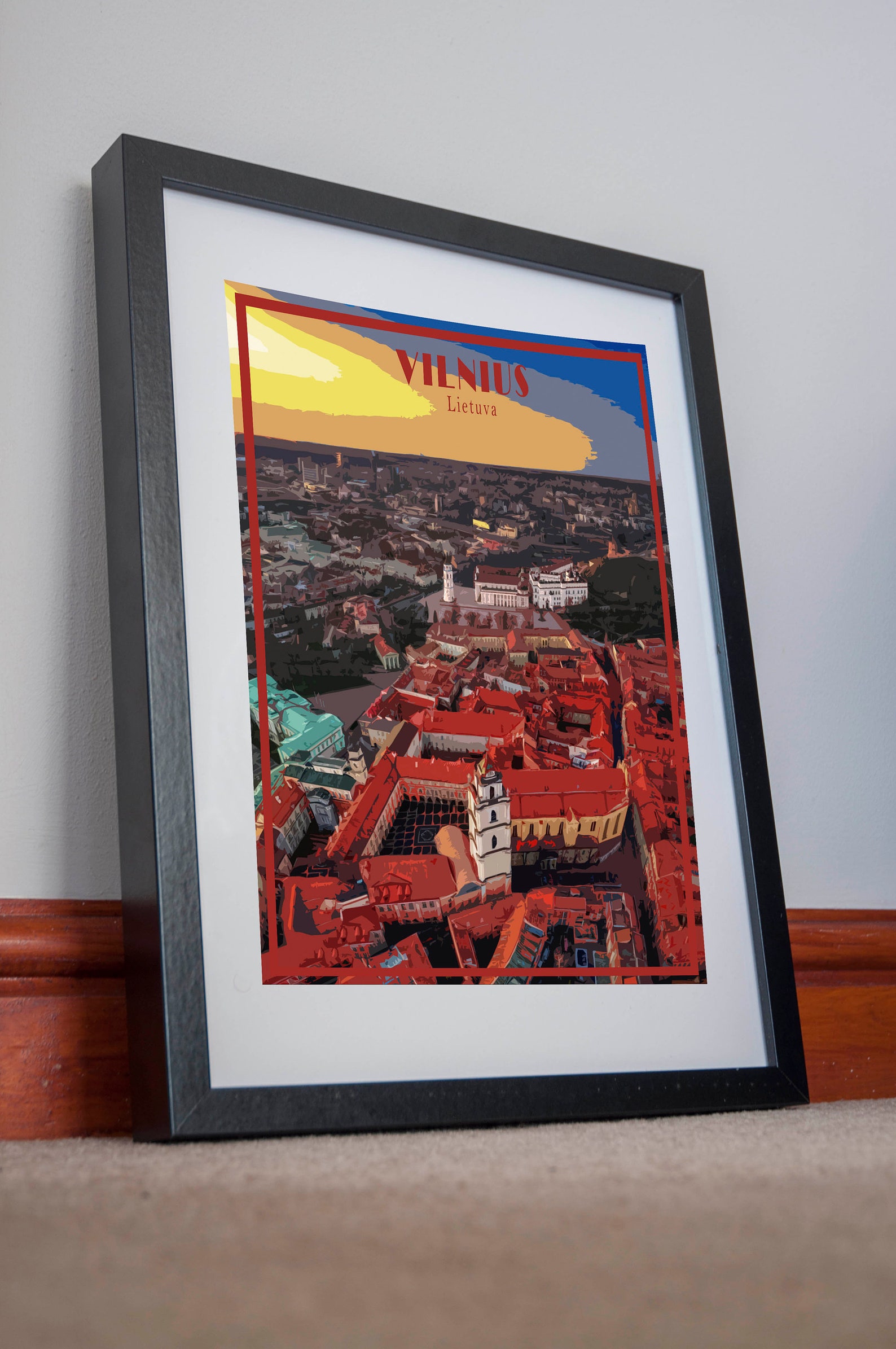 Vilnius Print Poster Lithuania Canvas Gediminas Tower Vintage - Etsy UK