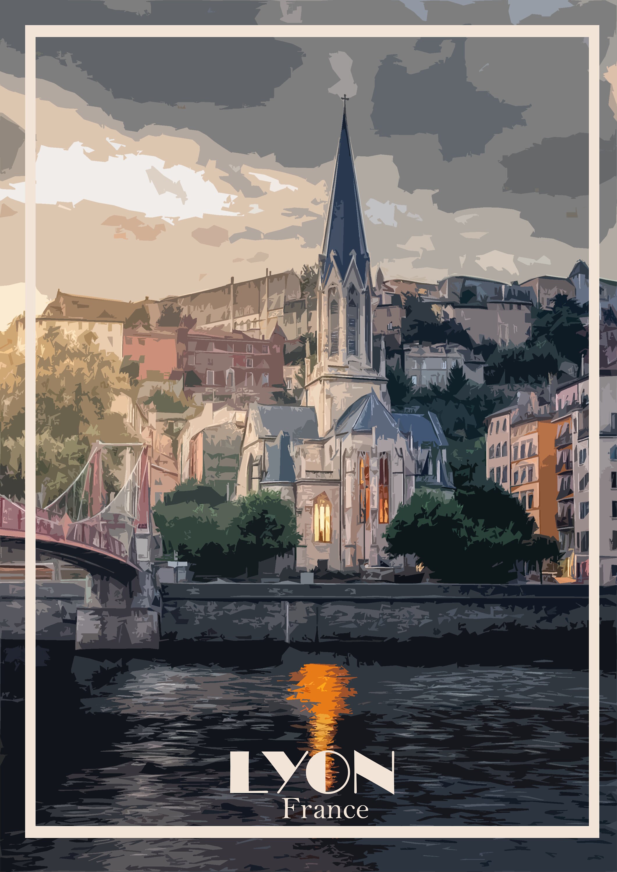 Lyon Print Poster France Canvas Wall Decor Poster Picture Home Decor ...
