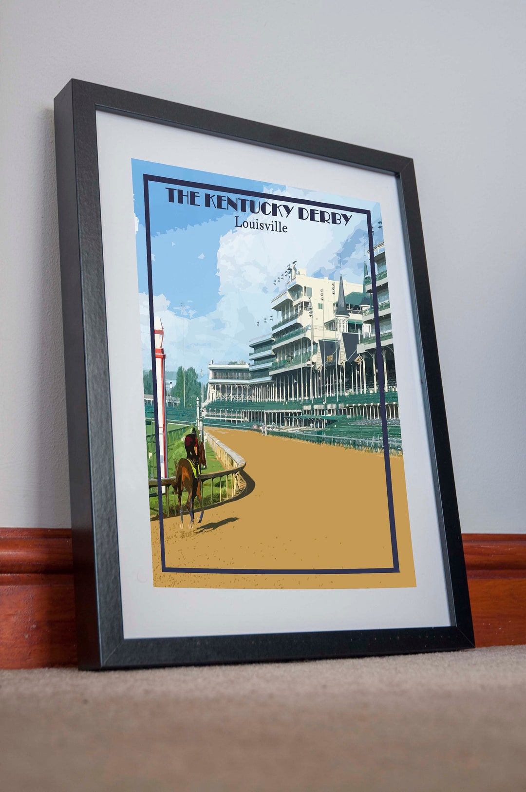 Kentucky Derby Print Poster Canvas Churchill Downs Wall Art Picture ...