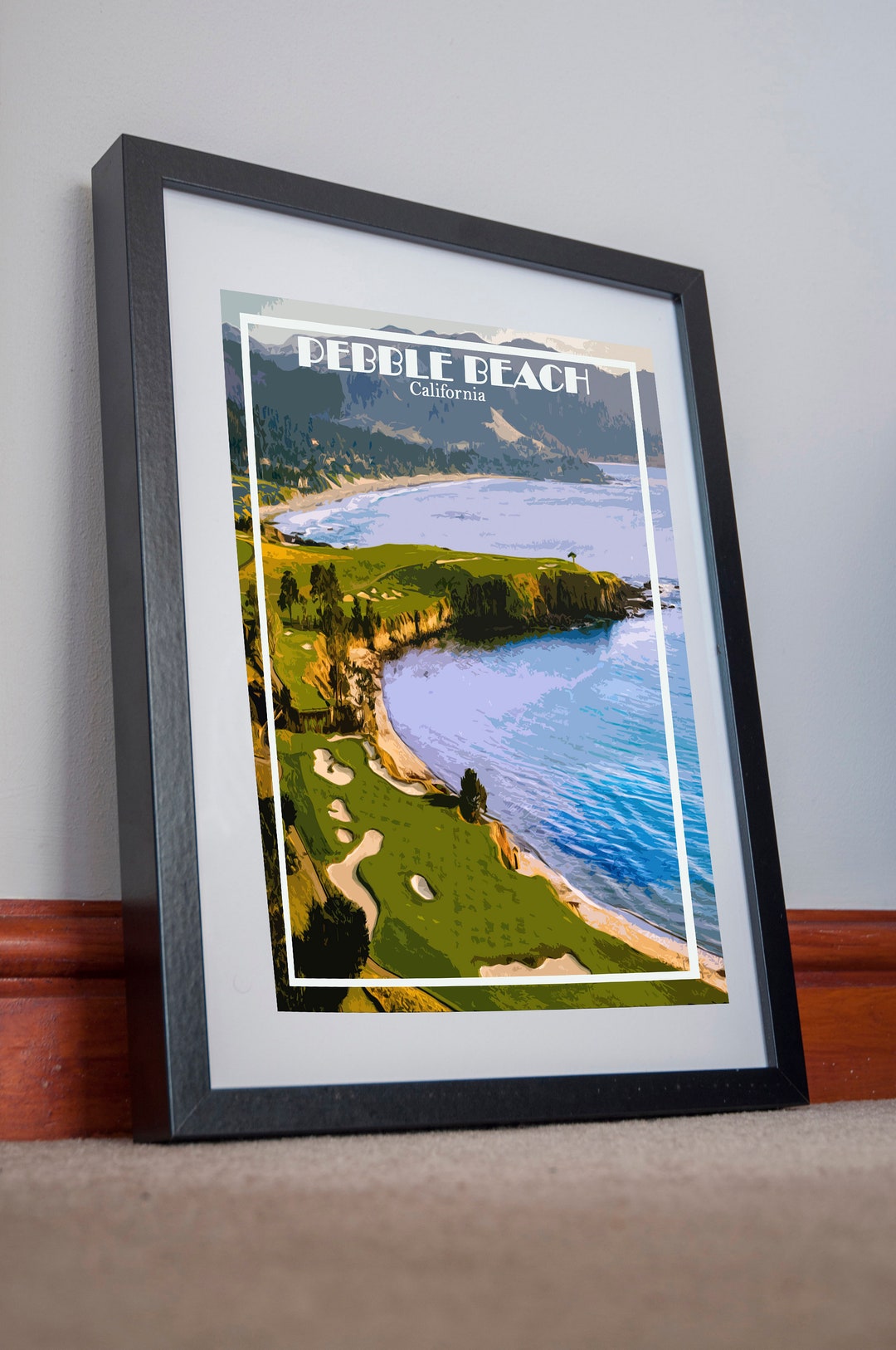 Pebble Beach Golf Print Poster Canvas Golf Gift Idea the - Etsy