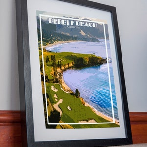 Pebble Beach Golf Print Poster Canvas Golf Gift Idea the - Etsy