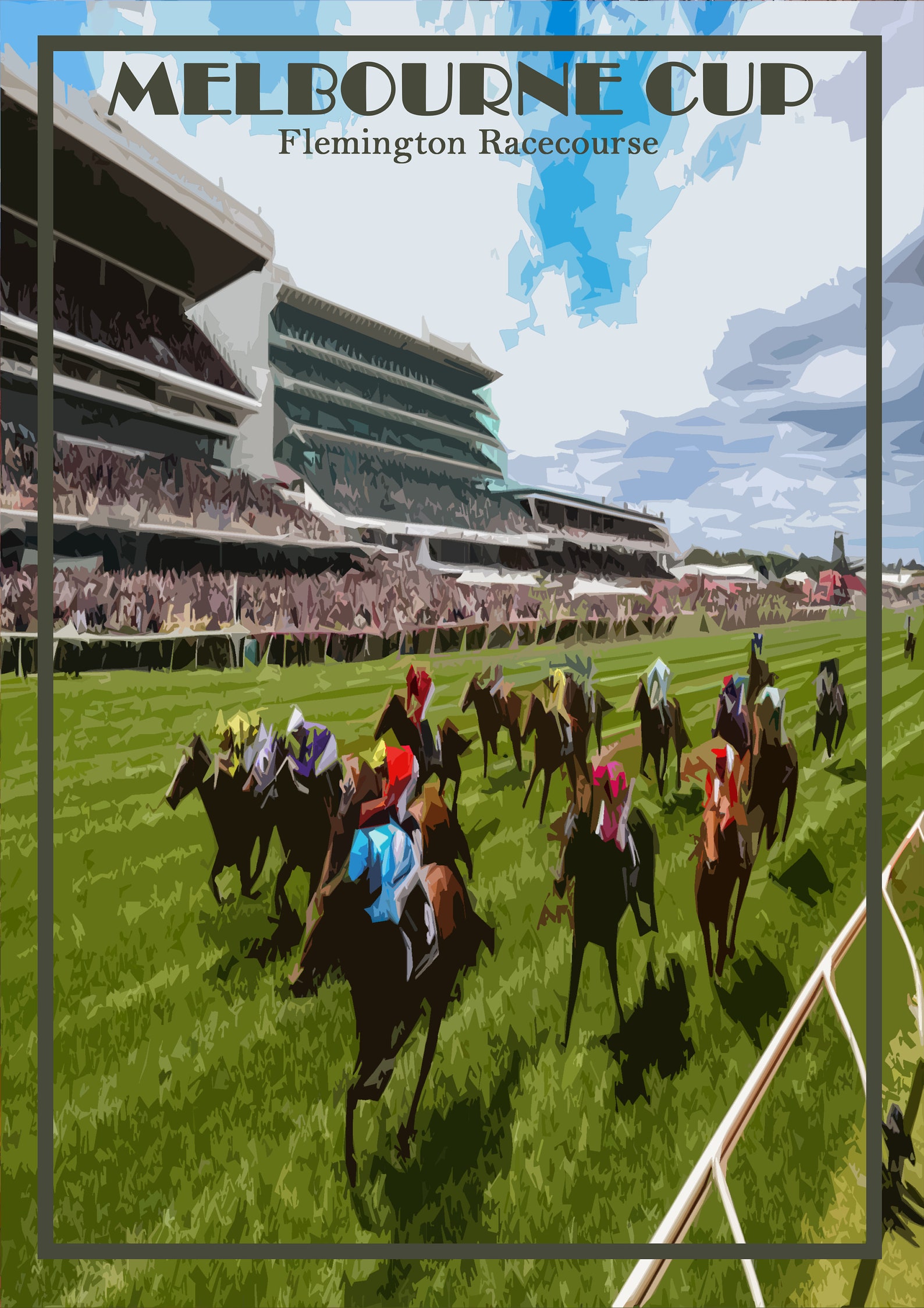 Melbourne Cup Print Canvas Poster Flemington Racecourse Melbourne ...
