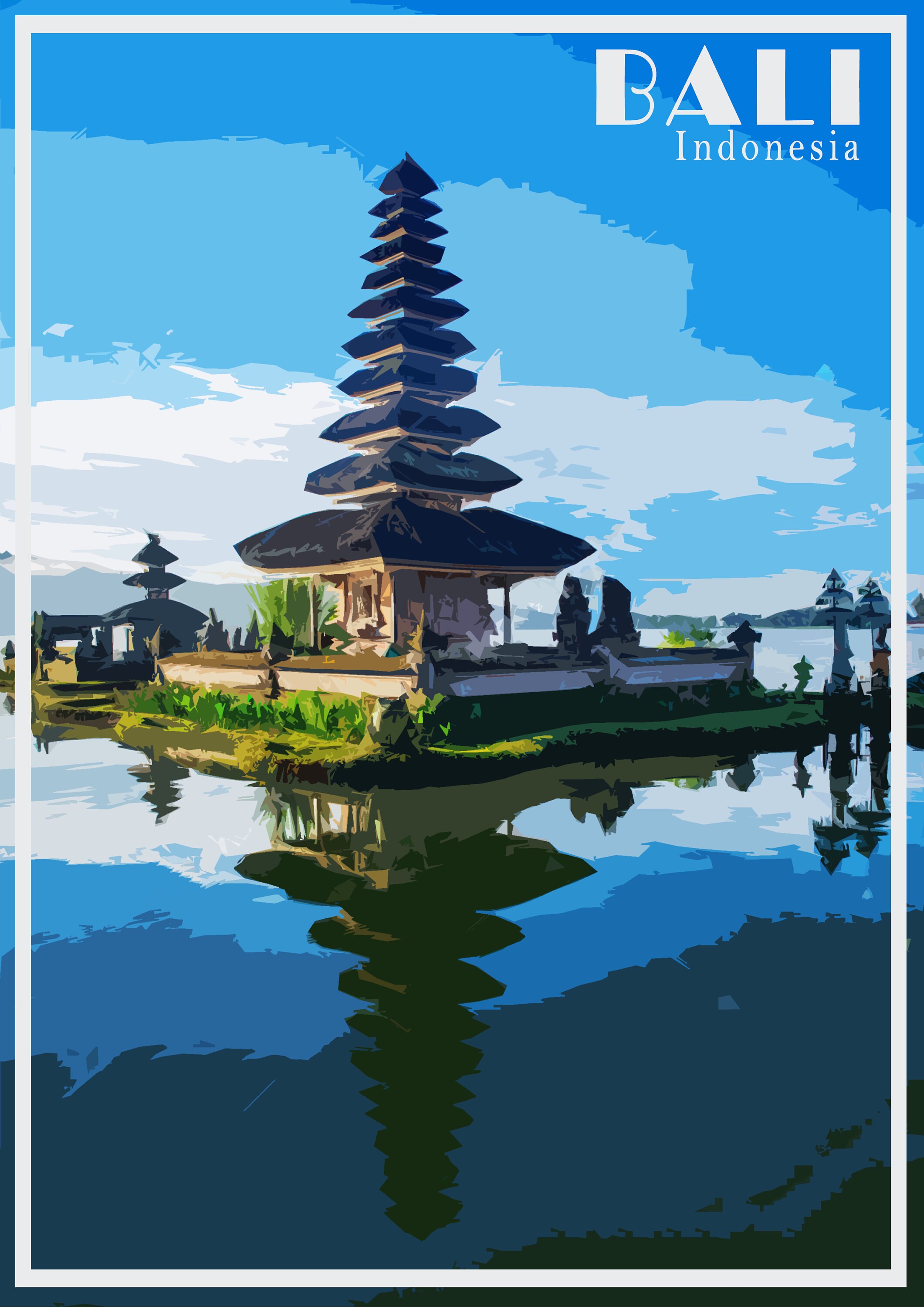 Bali Indonesia Print Poster Canvas Vintage Travel Artwork - Etsy UK