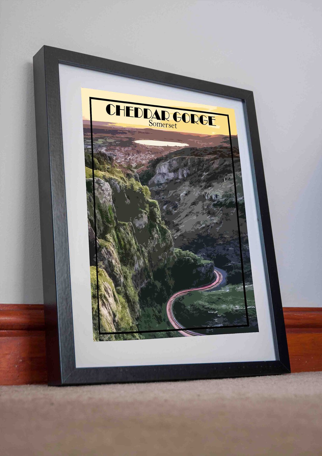 Cheddar Gorge Print Poster Canvas Somerset England Vintage Artwork ...