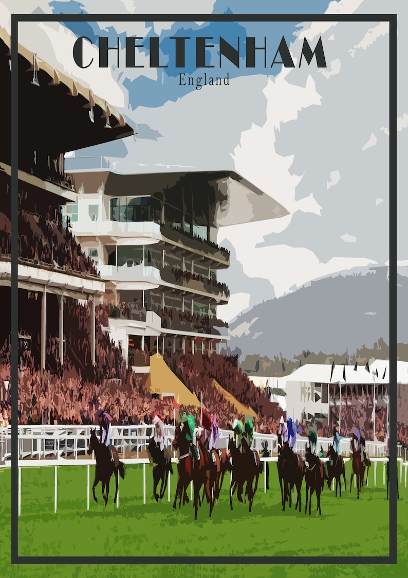 Cheltenham Races Print Canvas Poster Picture Holiday Gift Sport Decor ...