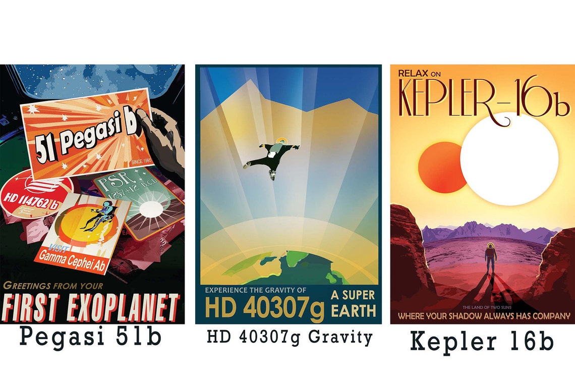 NASA Print Posters Exoplanet Series Complete Canvas Space X - Etsy