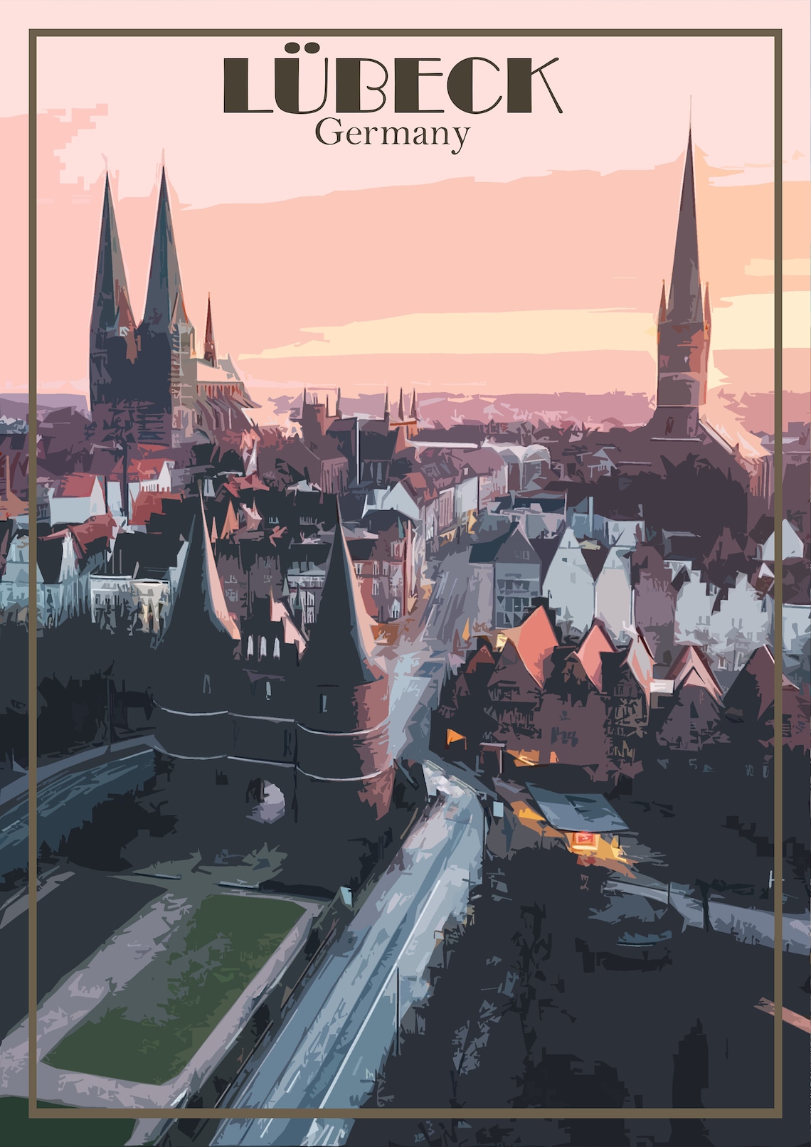 Lubeck Print Poster Germany Lübeck Canvas Vintage Artwork - Etsy