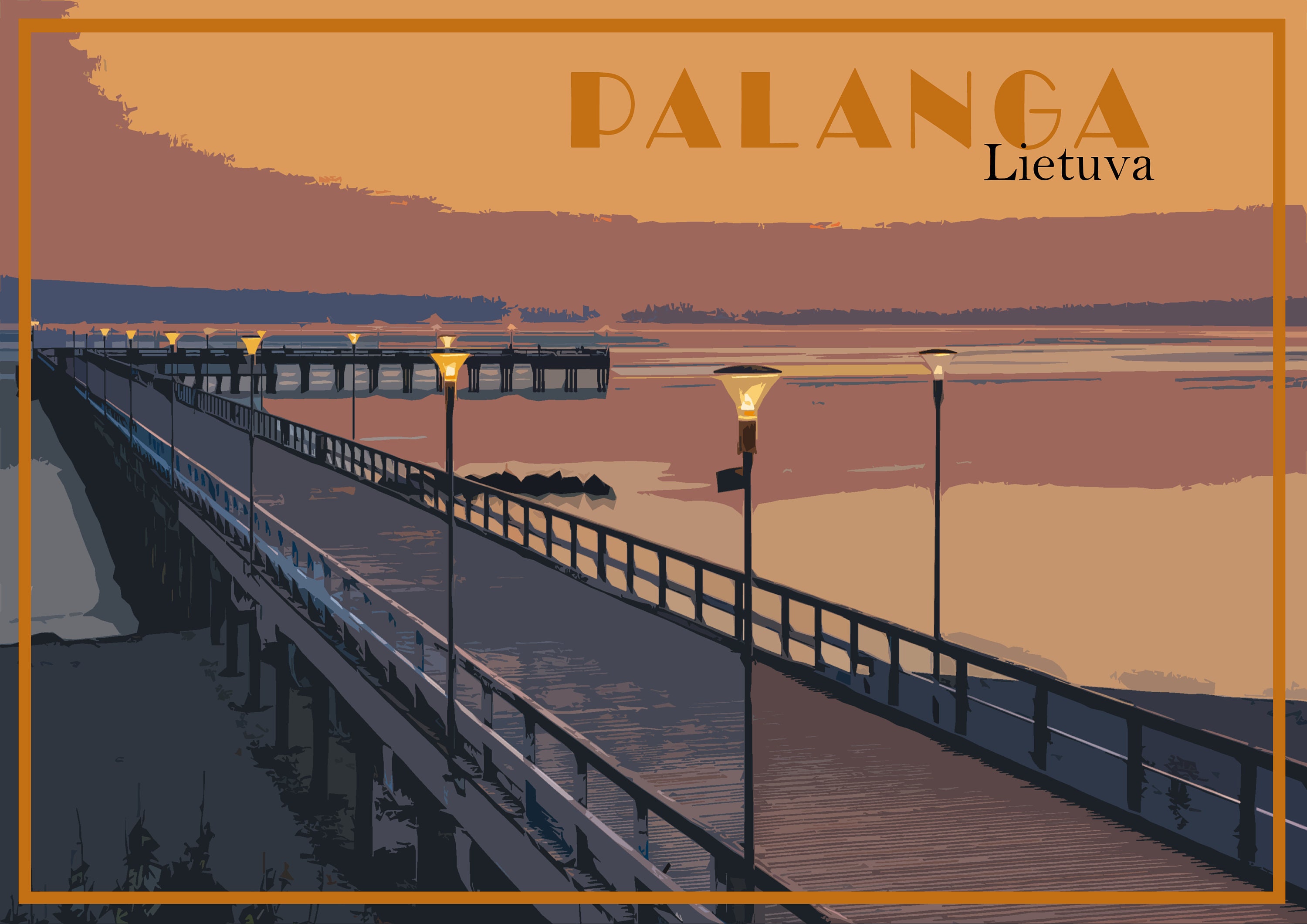 Palanga Print Poster Canvas Lithuania Print Palanga Bridge Vintage ...