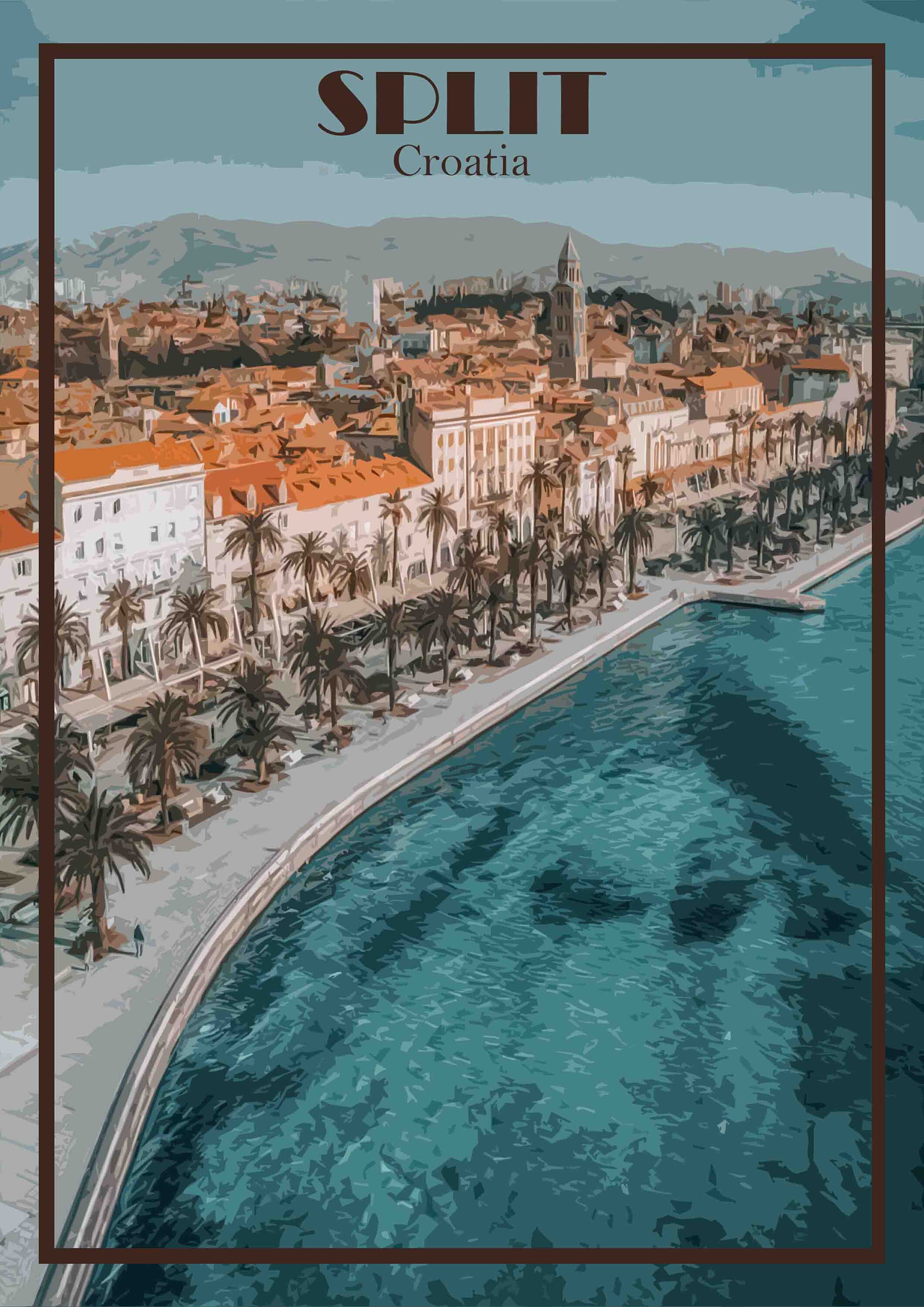 Split Print Poster Canvas Wall Art Croatia Gift Travel Style - Etsy UK