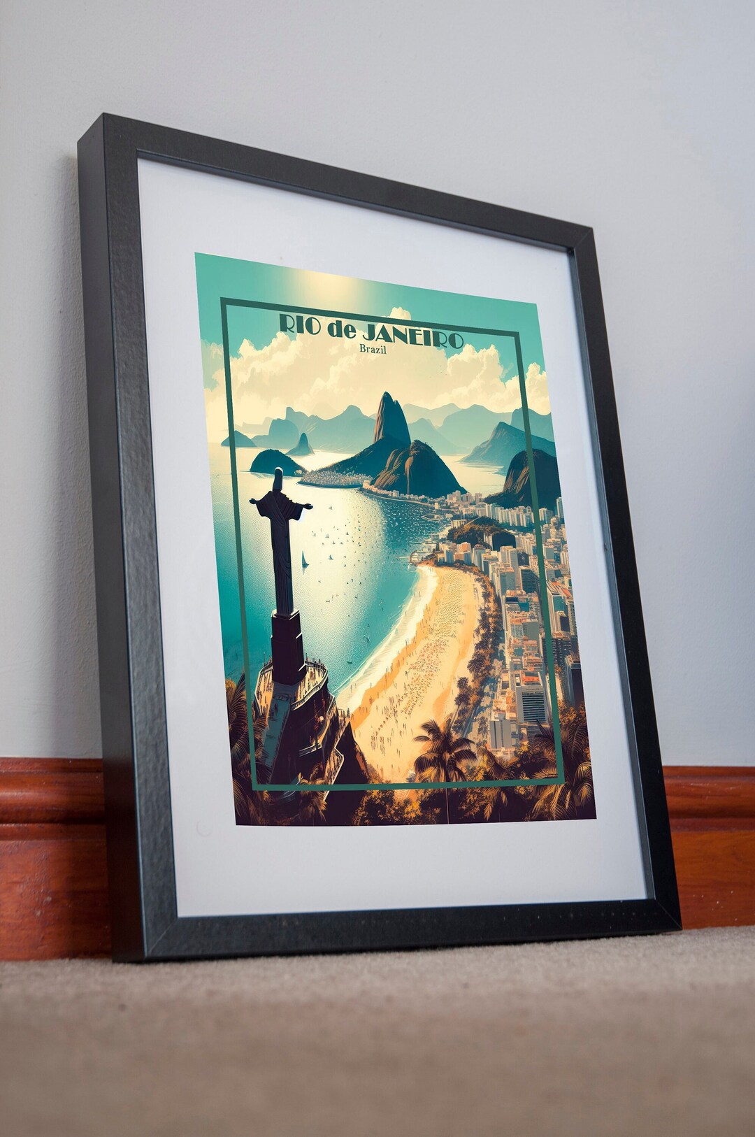 Rio De Janeiro Print Poster Canvas Brazil Christ Artwork - Etsy