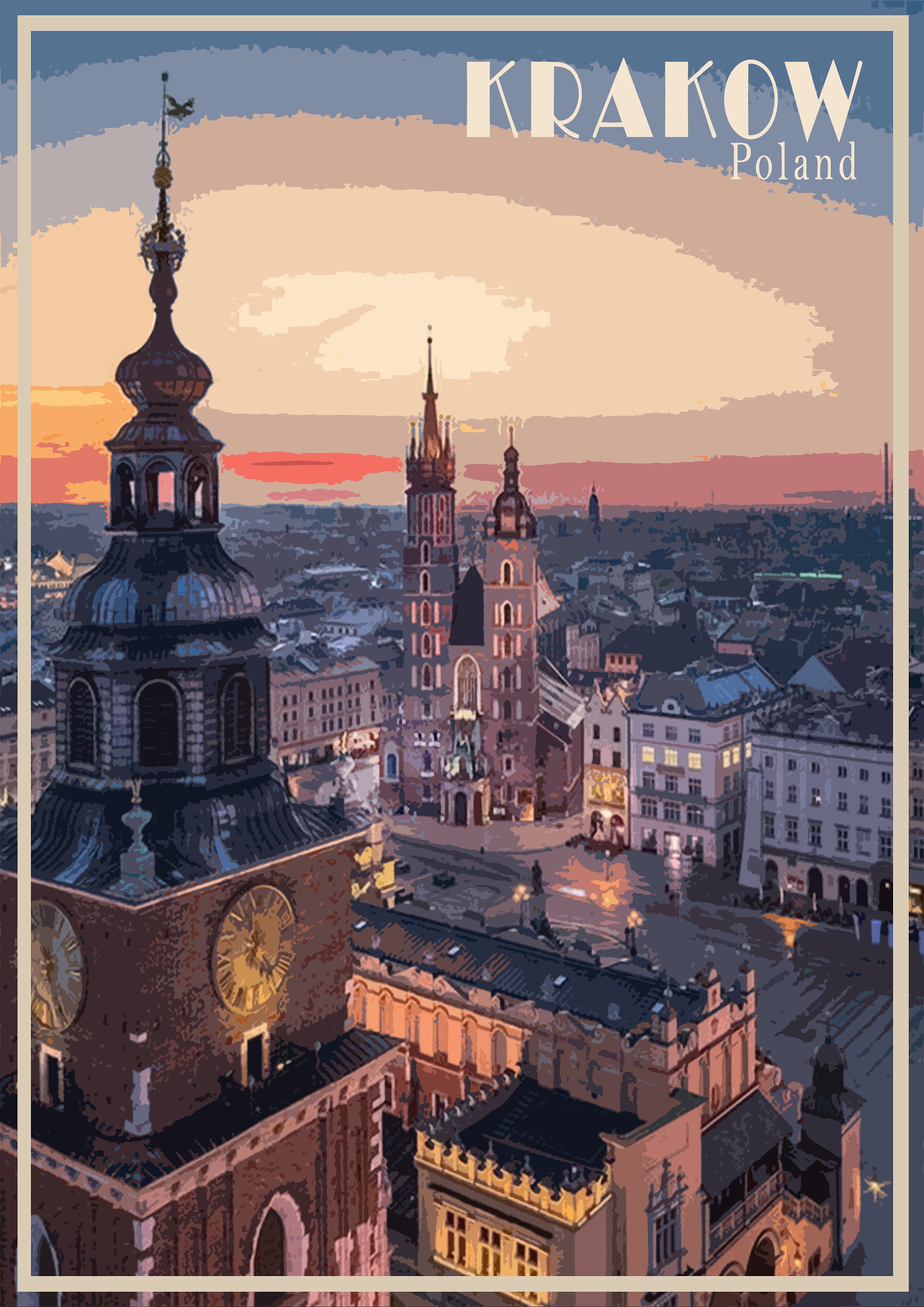 Krakow Print Poland Poster Canvas Picture Holiday Gift Home - Etsy UK