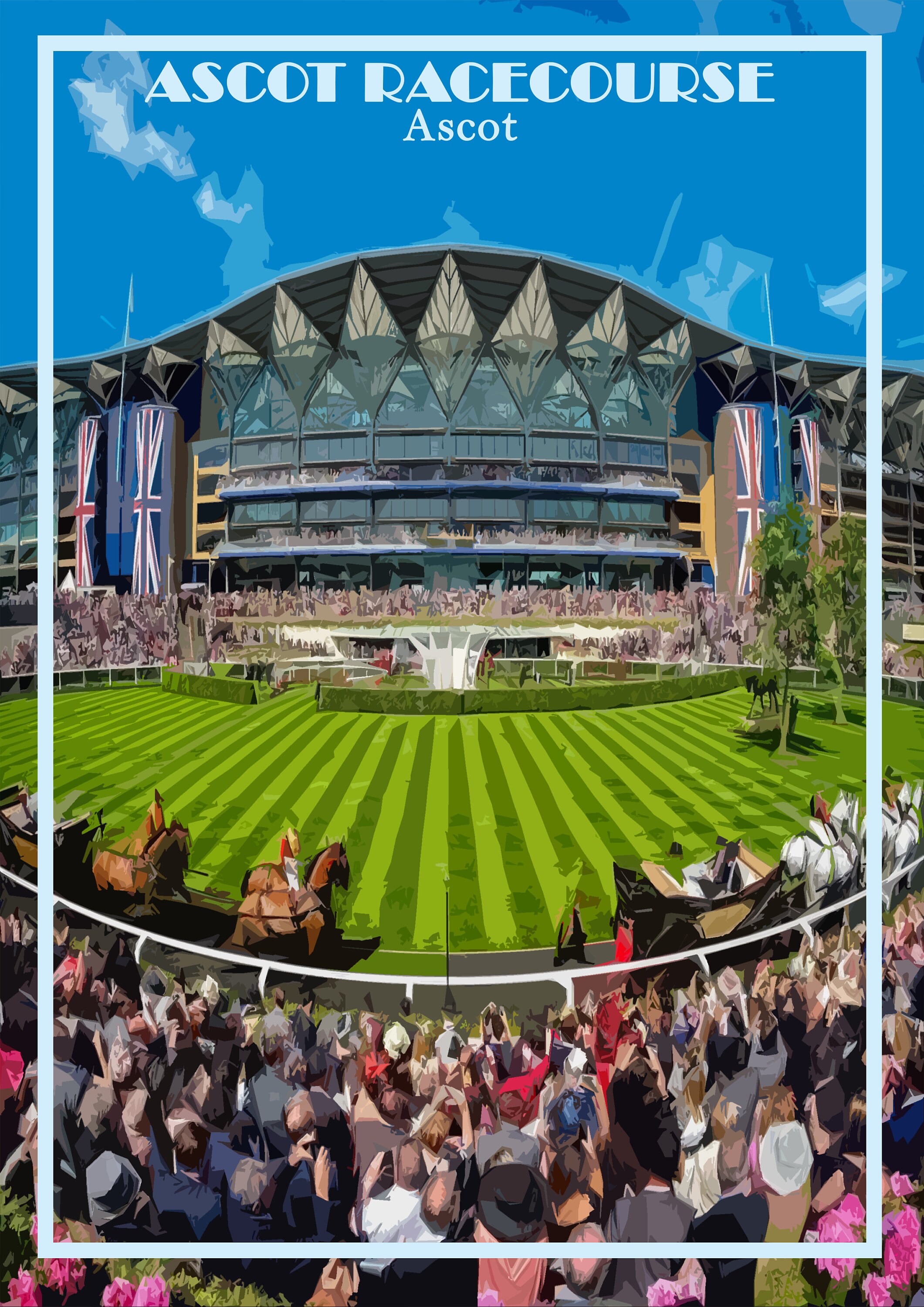 Ascot Racecourse Print Canvas Poster Picture Royal Ascot Holiday Gift ...