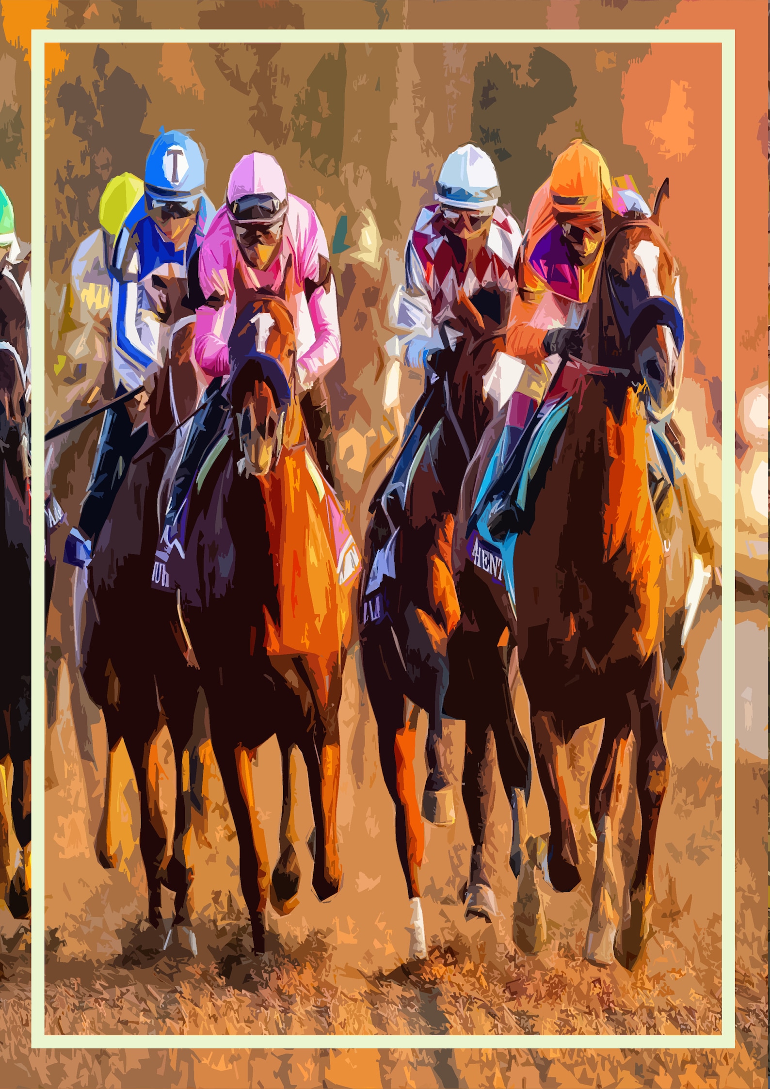 Horse Racing Print Poster Canvas Wall Art Race Day Art Horse - Etsy