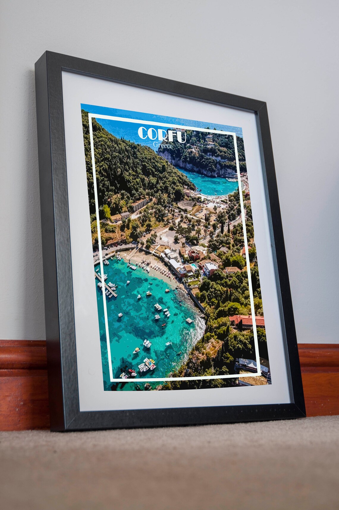 Corfu Print Poster Canvas Greece Artwork Picture Holiday Gift Home ...