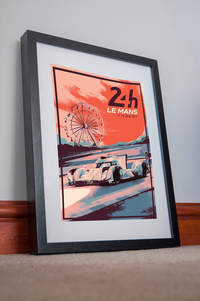 Le Mans 24h Audi Print Poster Canvas 2014 Audi Winner Finish Vintage ...